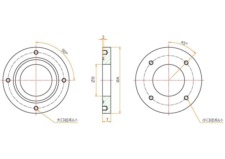 VG50/VF40ZLR / VG50/VF40 ゼロレングス変換フランジ | 【公式】コスモ・テック | 真空部品通販サイト