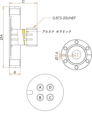 C70MM41GUT1A / Multi-pin MS 4 PIN ICF70 flange guided set (heat ...