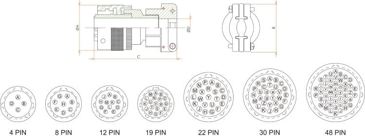 ASP19 / 接続部品 大気側プラグ BURNDY 19 PIN 用 | 【公式】コスモ・テック | 真空部品通販サイト