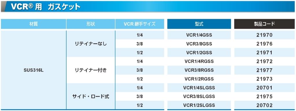 VCR3/8GSS / VCR® for 3/8 gasket (no retainer) SUS | Official COSMOTEC ...