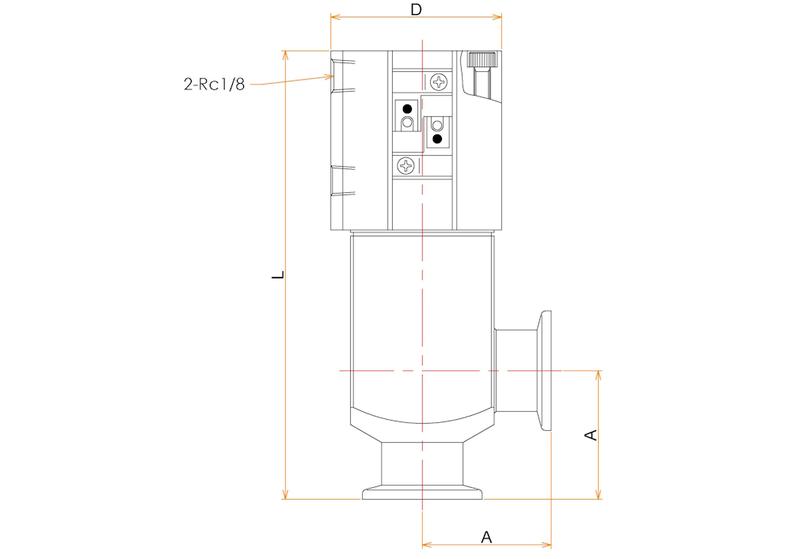 NW40DA2ABV / NW40 複作動 L型高真空バルブ | 【公式】コスモ・テック | 真空部品通販サイト